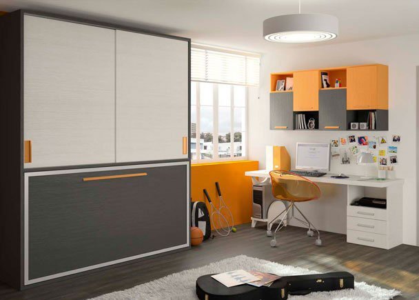 Folding bed, sliding wardrobe and desk – furniflex.net