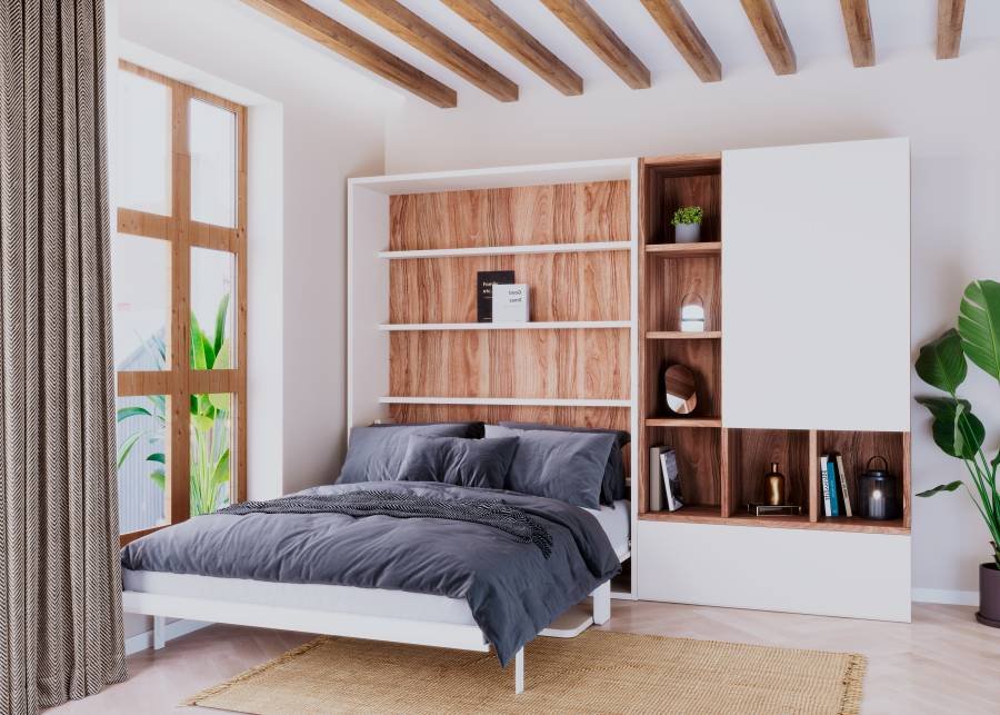 Folding double bed with integrated desk – furniflex.net