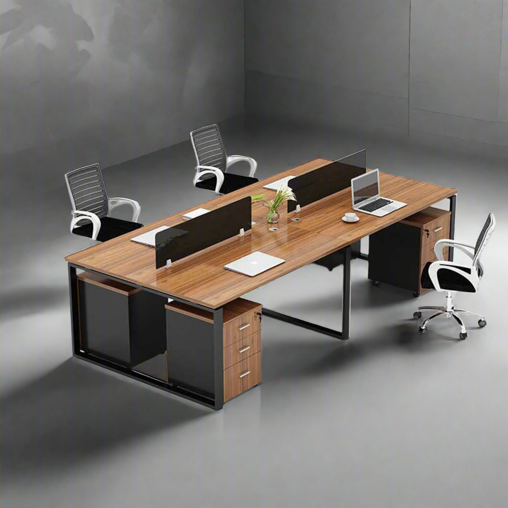 Quad workstation made of Spanish MDF wood – CEM-019 – furniflex.net