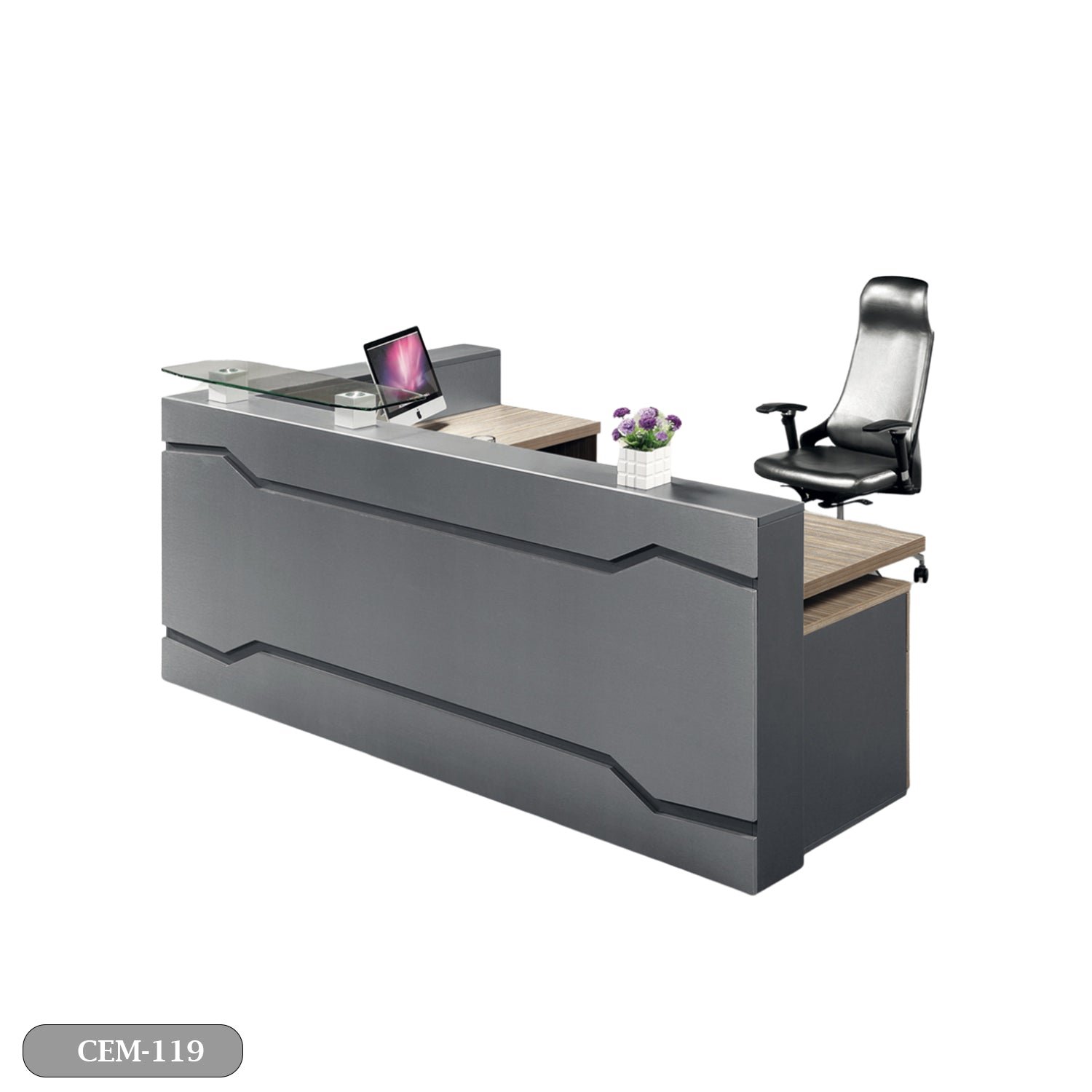 Reception desk – Reception Counter – Spanish MDF wood – CEM-119 ...