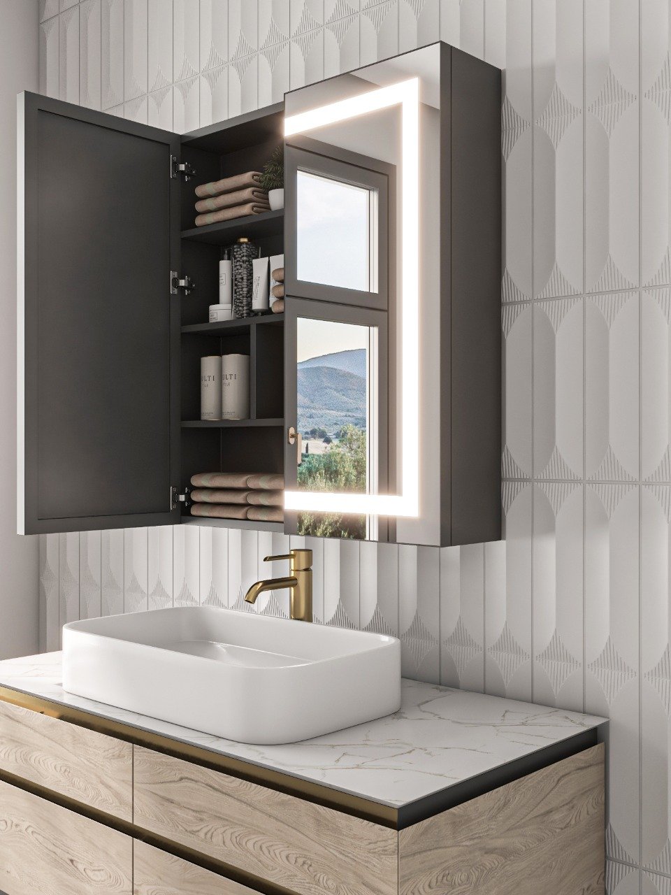 Roca Led Bathroom Mirror with Storage unit – furniflex.net