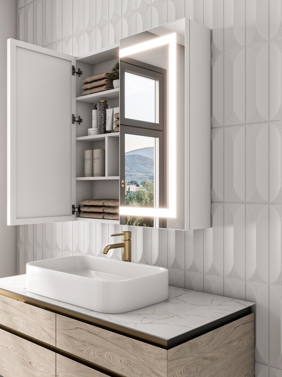 Roca Led Bathroom Mirror with Storage unit – furniflex.net